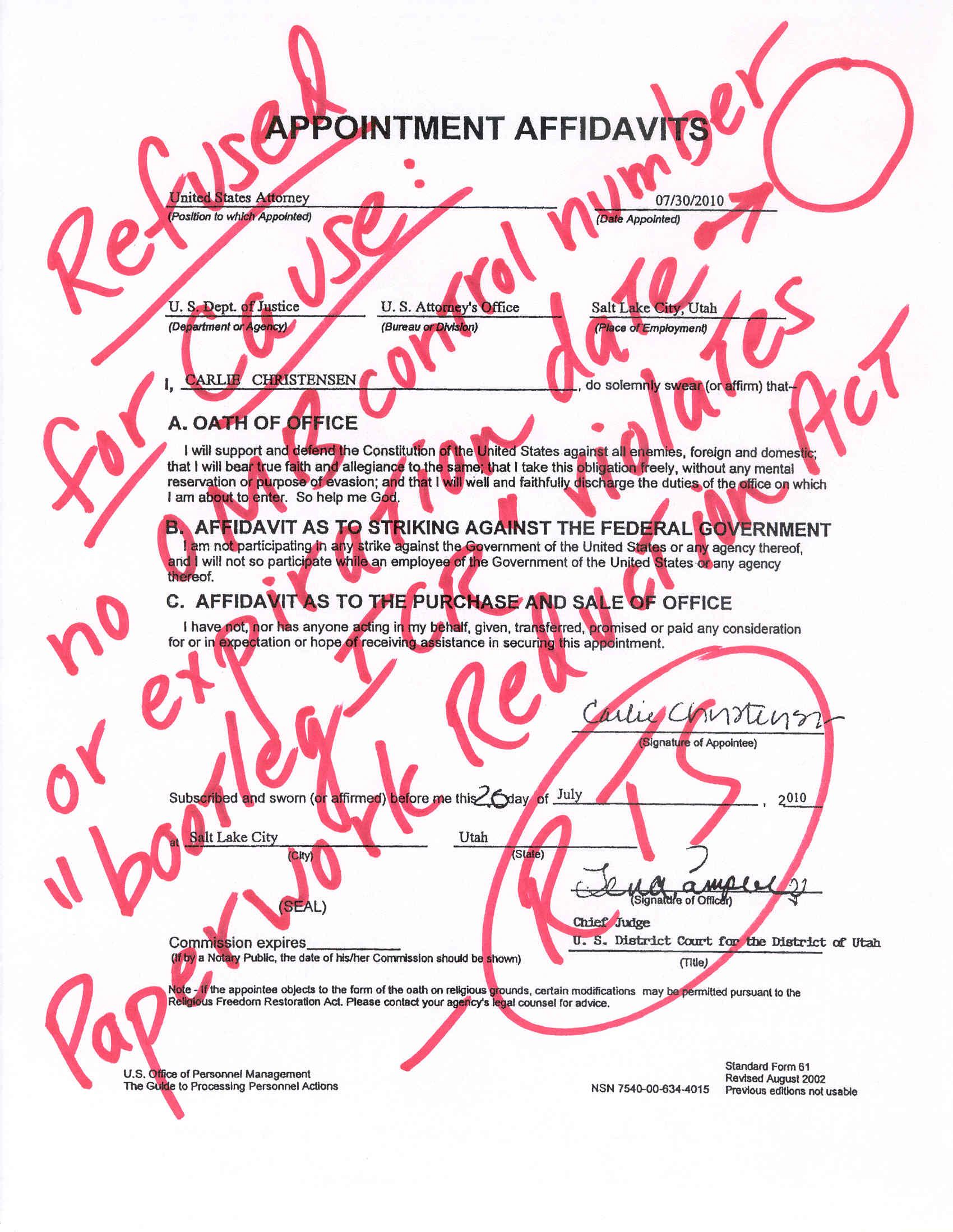 PUBLIC NOTICE: Major admission by OMB